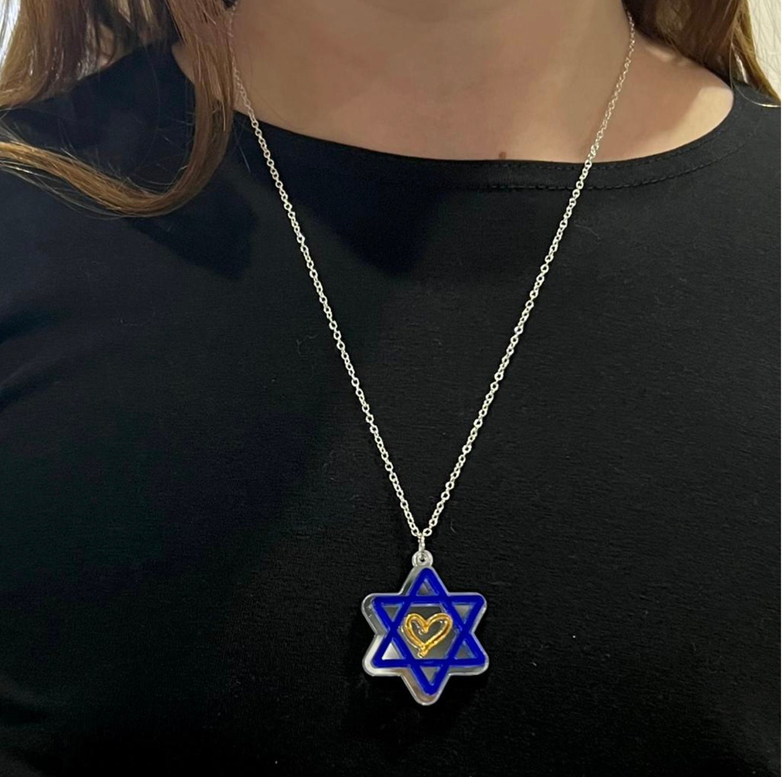 Star of David Necklace Magen David Jewelry Acrylic Charm Jewelry in ...