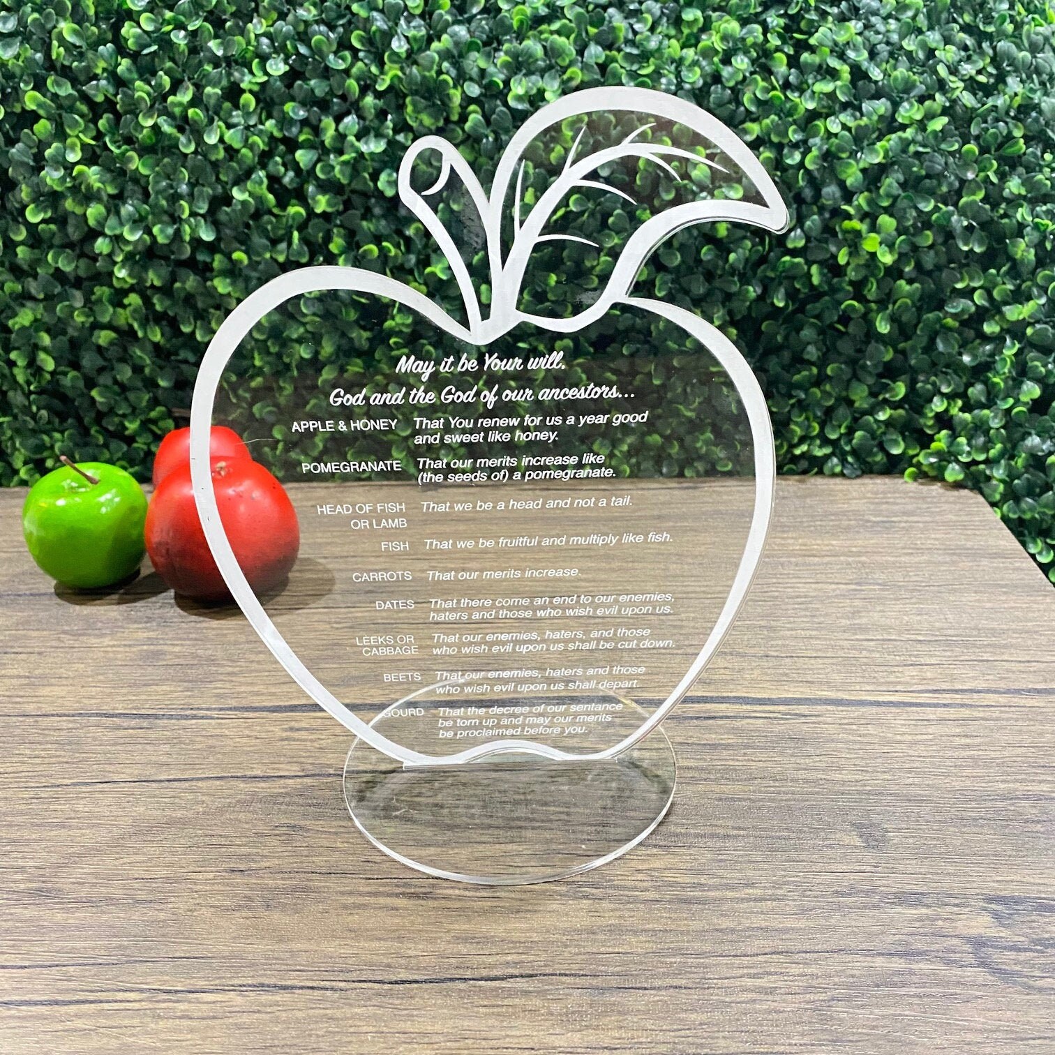 Acrylic Rosh Hashana Simanim Card | Jewish High Holiday and Jewish New ...