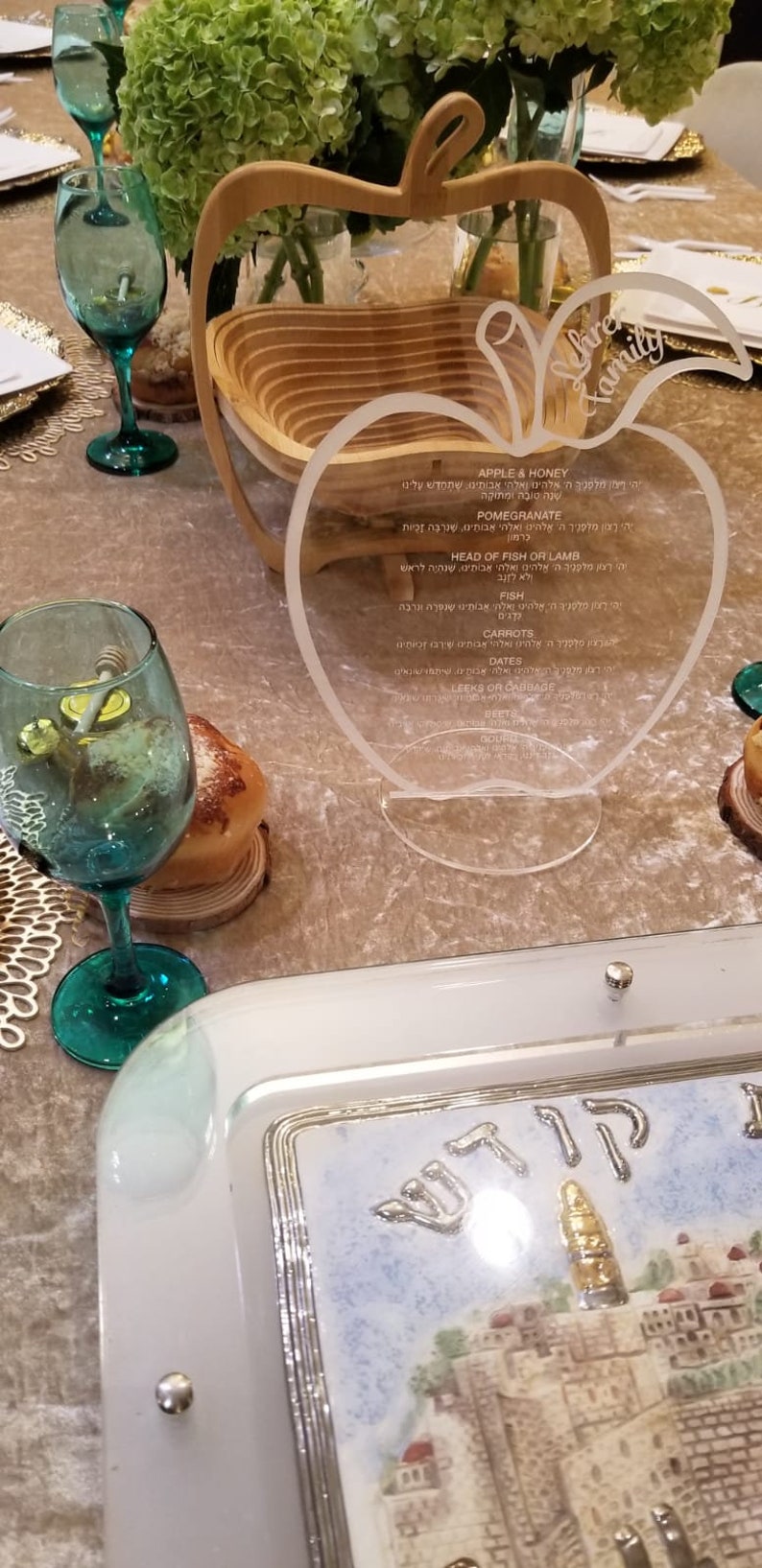 Acrylic Rosh Hashana Simanim Card | Jewish High Holiday and Jewish New ...