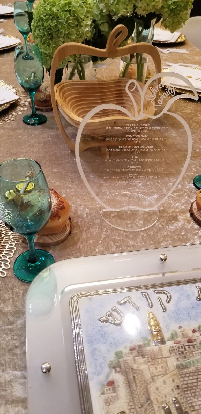 Acrylic Rosh Hashana Simanim Card | Jewish High Holiday and Jewish New ...