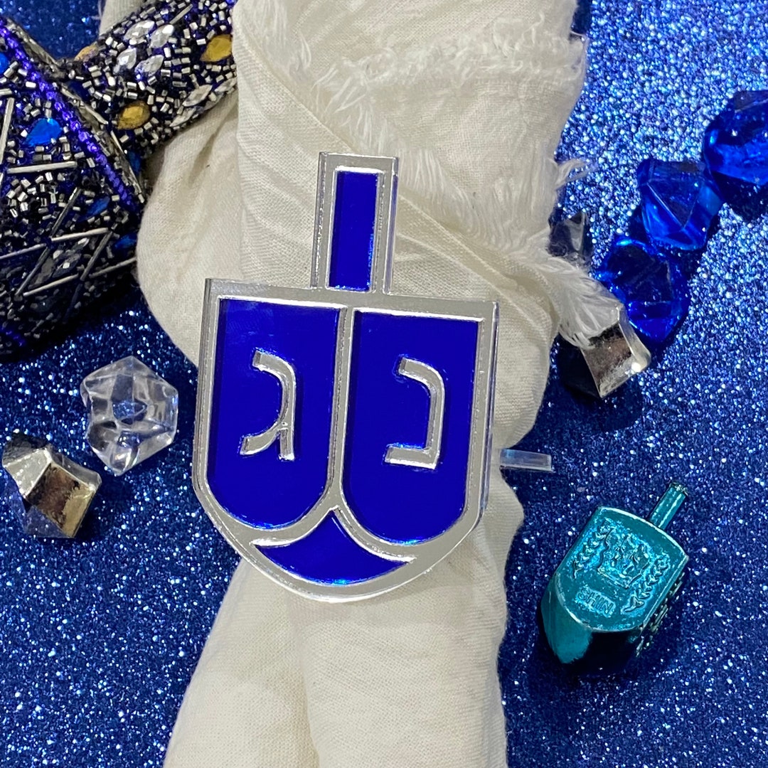 Acrylic Chanukah Dreidel Napkin Rings | Hanukkah Dreidel Table Decor ...