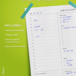 Daily Planner Printable | to Do List | Daily Schedule | 2023 Planner ...