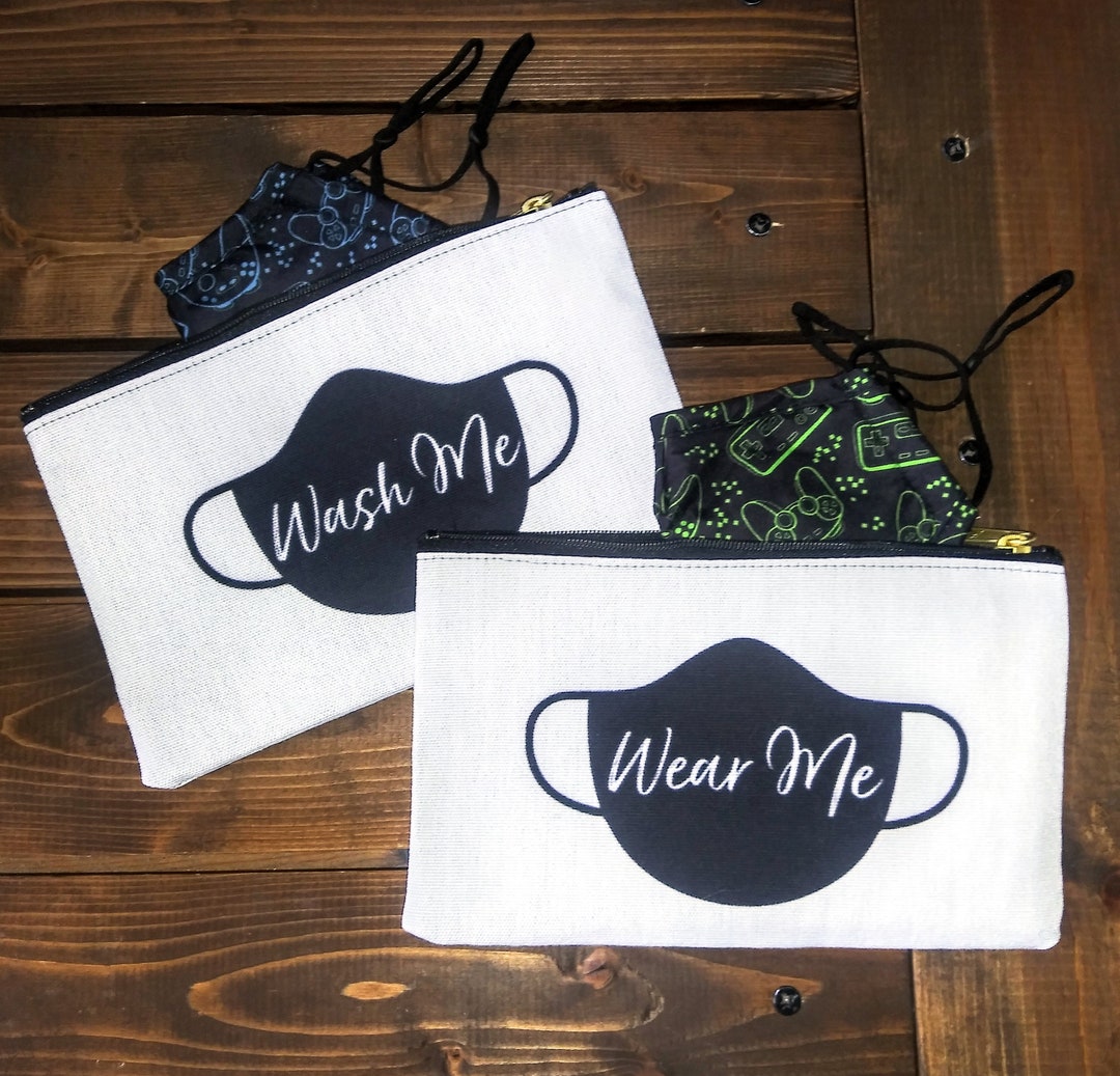 Wear Me Wash Me Face Mask Bag SET, Mask Bag, Face Mask Bag, Clean and ...
