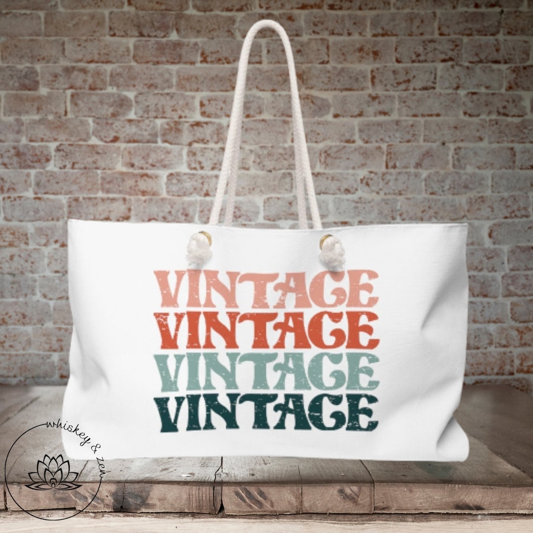 Vintage Weekender Bag, Oversized Weekender Bag, Large Tote Bag, Beach ...