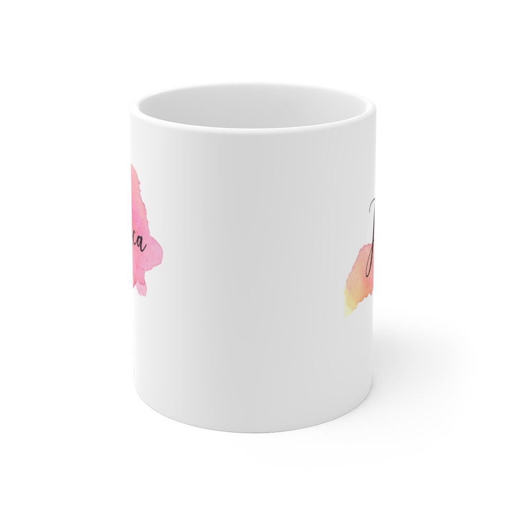 Personalized Pink Ink Blot Mug Personalized Mug Custom Name - Etsy