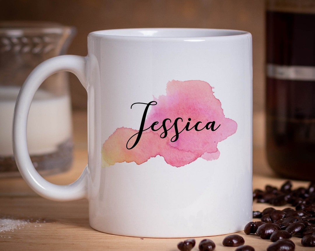 Personalized Pink Ink Blot Mug, Personalized Mug, Custom Name Mug ...