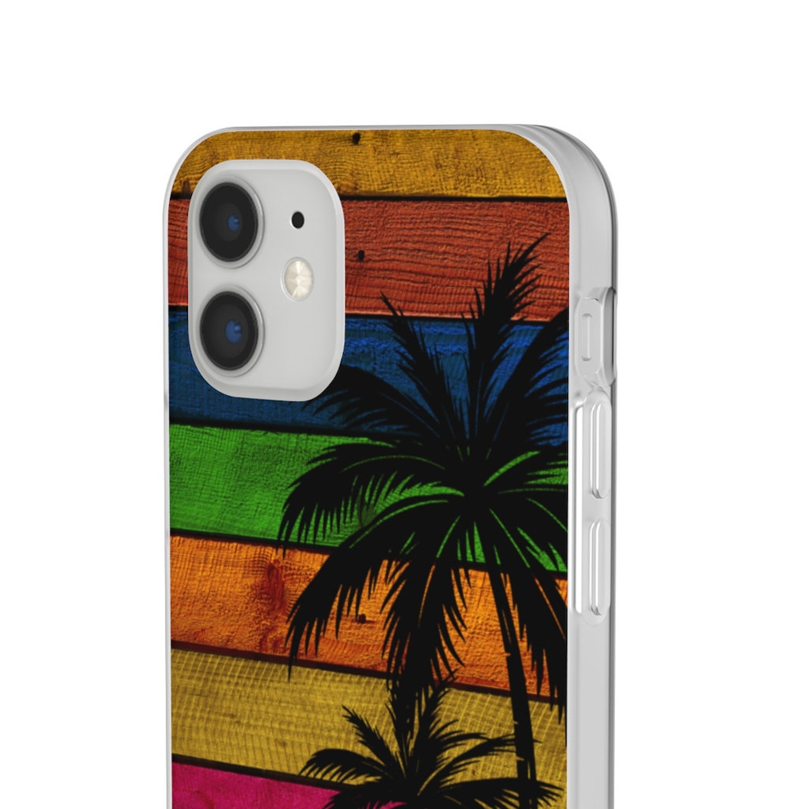 Rainbow Wood Grain Palm Tree Phone Case Rainbow Phone Case | Etsy