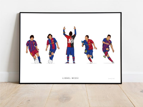 Lionel Messi illustrative print of the GOAT throughout his | Etsy