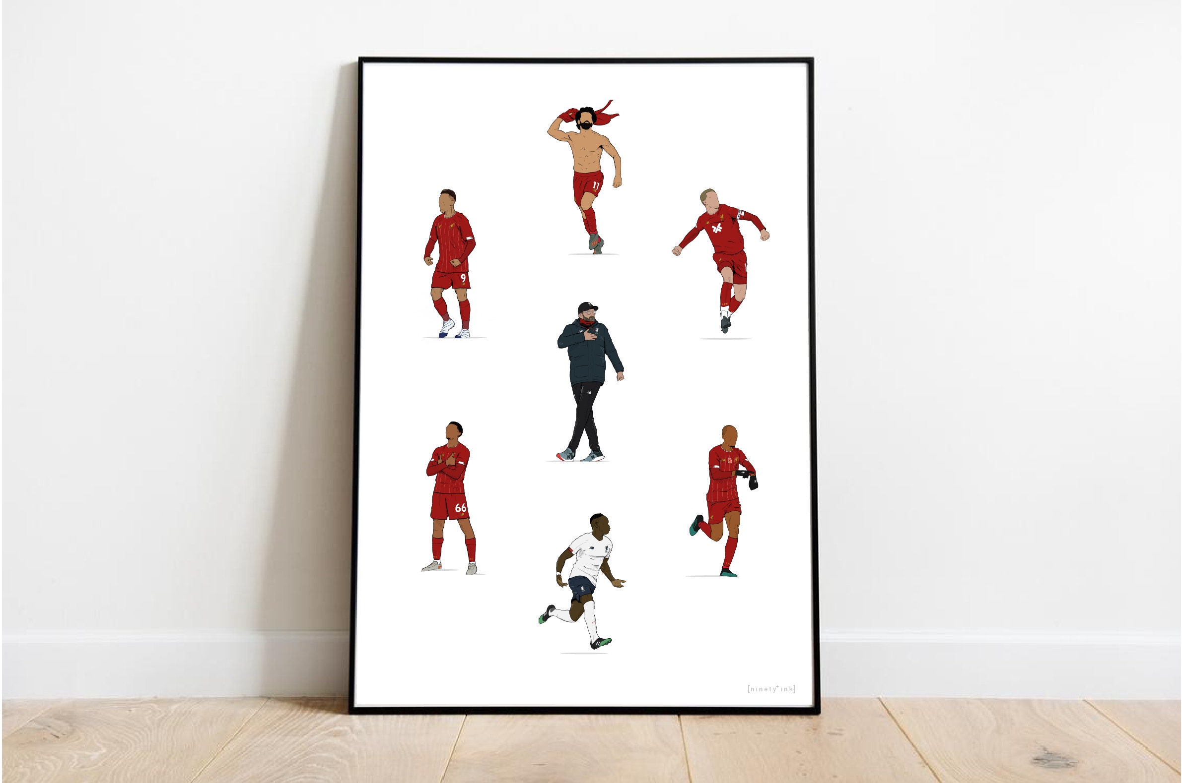 Liverpool FC Players 19/20 Illustrative Print Premier League Champions ...