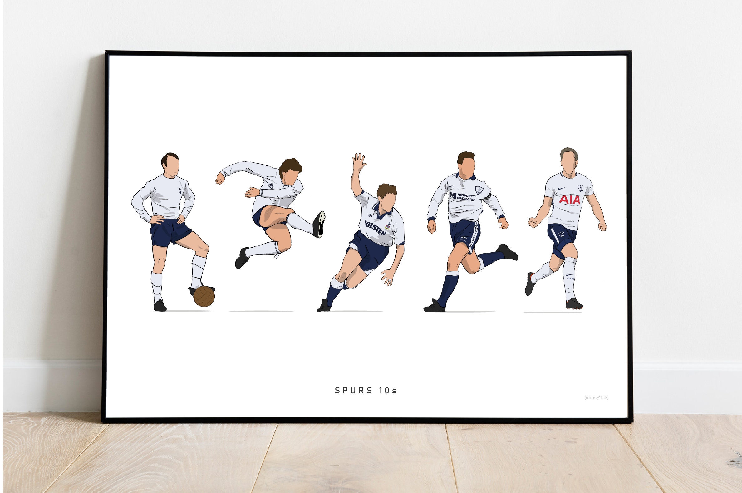 Spurs 10's - Illustrative Print of Famous Tottenham Hotspurs Number ...