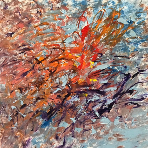 Fire in Sky Original Oil Painting on Cradled Birch Panel | Etsy