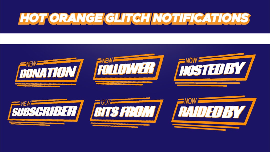 Orange Glitch Notifications for Twitch - Etsy