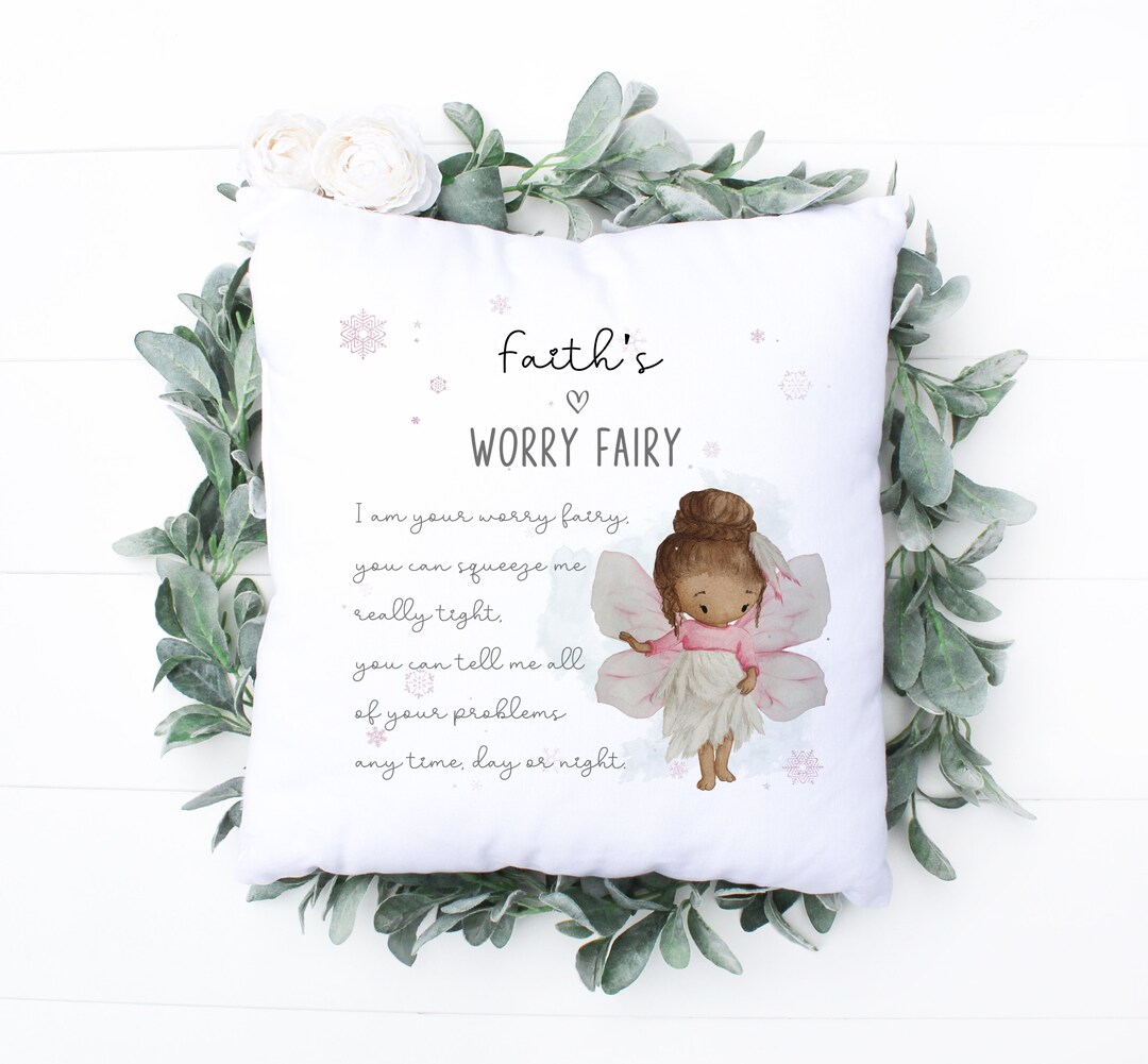 Personalised Worry Fairy Cushion, Worry Pillow Gift, Soft Fairy Pillow ...
