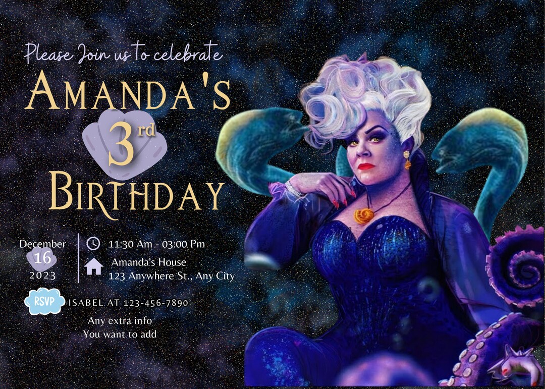 Ursula (sea Witch) Invitation - Etsy