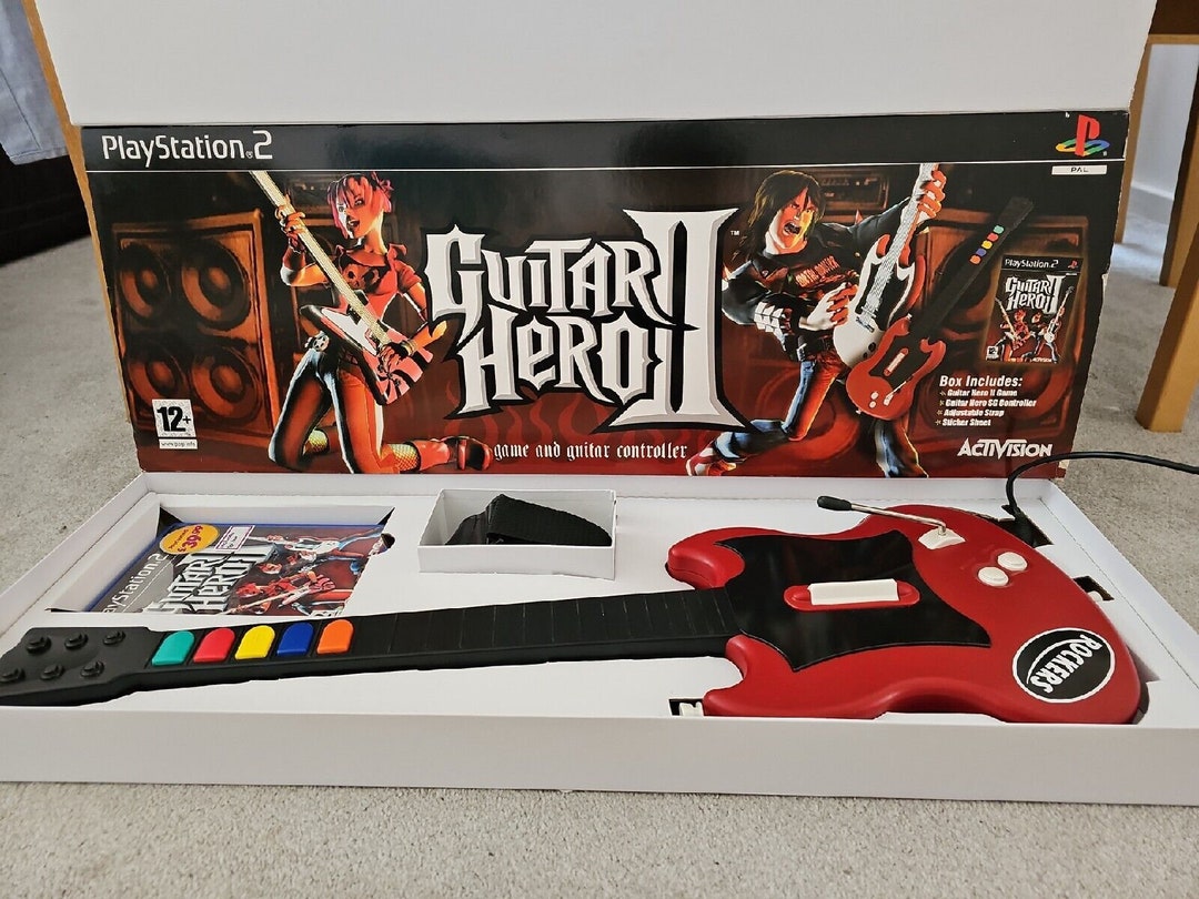 PS2 Guitar Hero II Game & Boxed Classic Red Guitar Controller - Etsy