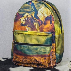 Cowboy Cowgirl Western MINI Backpack Purse Waterproof Rucksack Casual ...