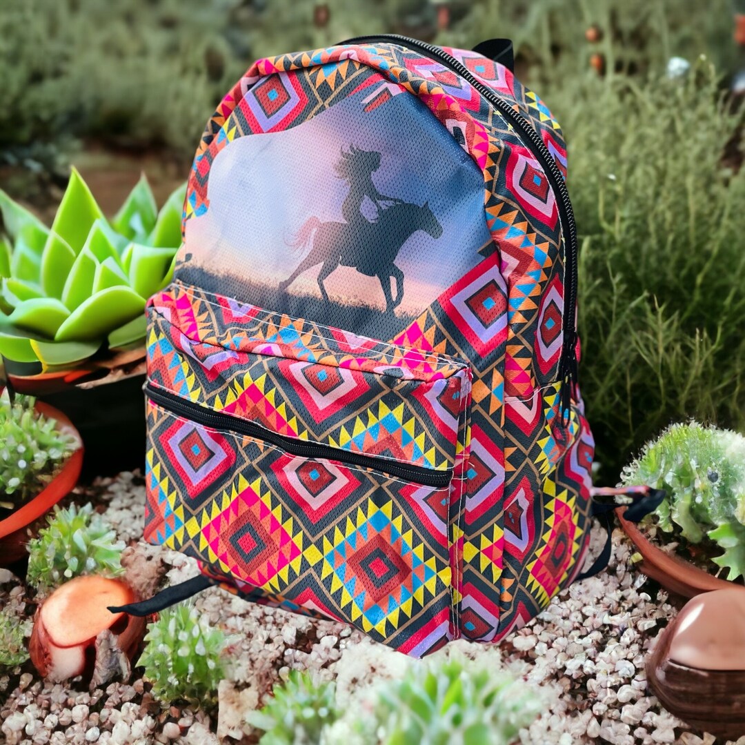 Cowgirl Western Backpack Purse Waterproof Rucksack Casual for School ...