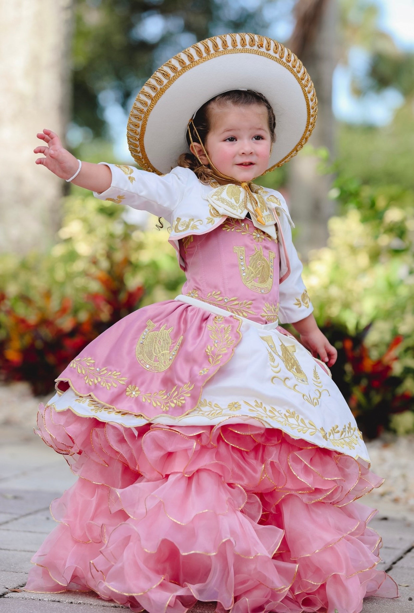 Girls Charro Charra Pink Dress for Baptism or Presentation - Etsy