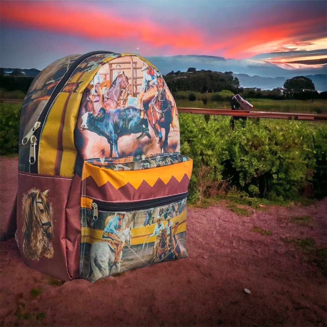 Cowboy Cowgirl Western MINI Backpack Purse Waterproof Rucksack Casual ...