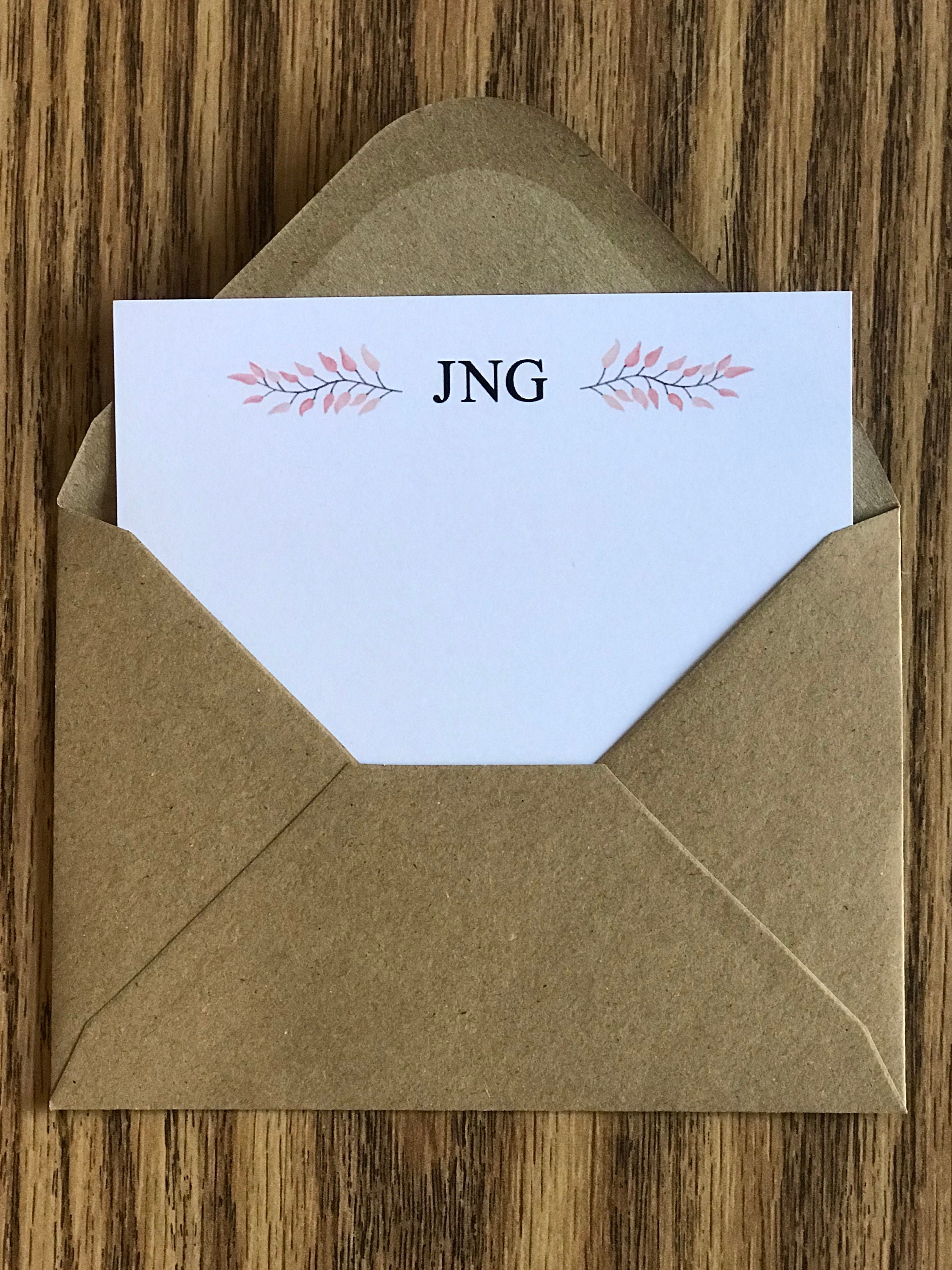 Pink Watercolor Letter Writing Set Name on Personalized Gift Custom ...