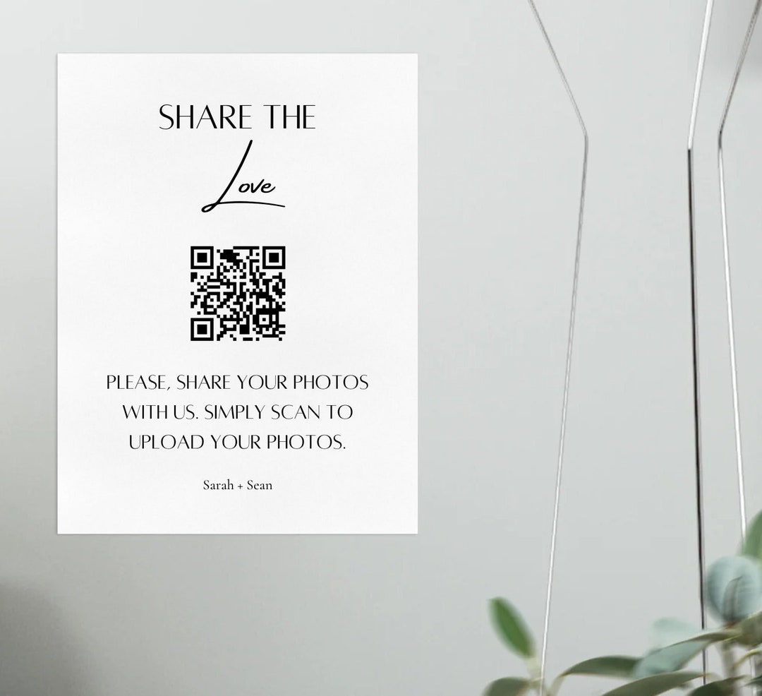 CUSTOM Wedding Sign QR Code Photo Share Sign Sign for Wedding Dance ...