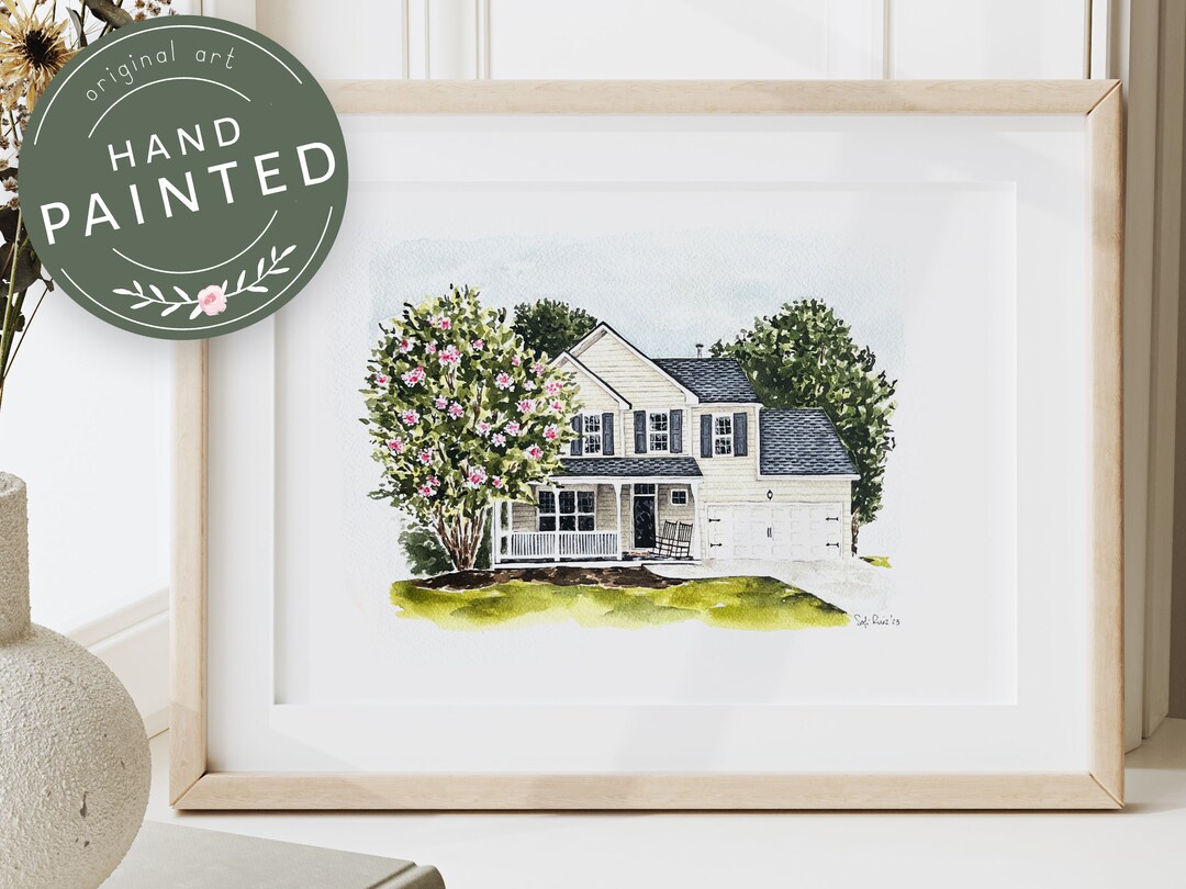 Hand Painted House Portrait, Watercolor House Painting, Custom House ...