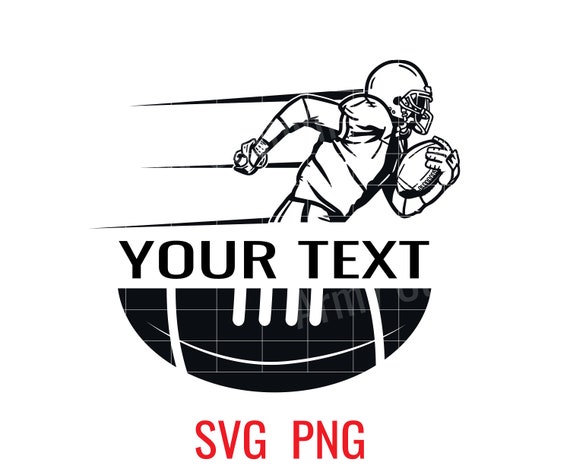 Football SVG Football Cut File Half Player Svg Football | Etsy