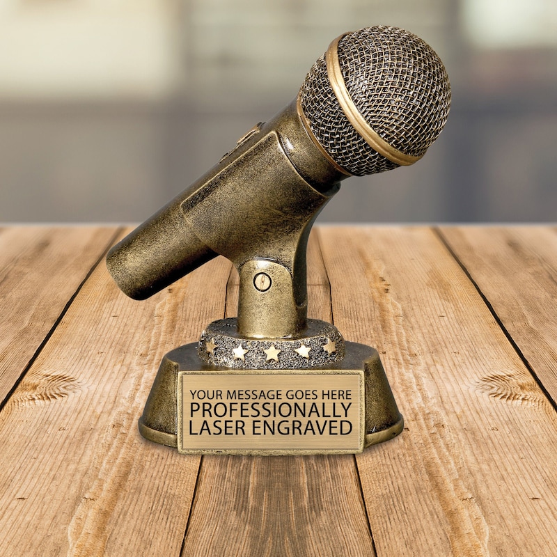 Trophy With Microphone - Etsy