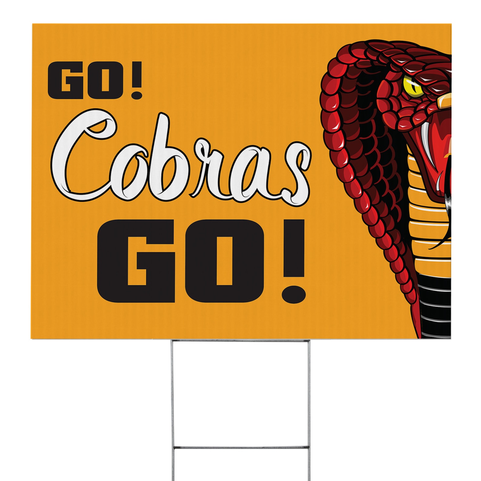 COBRA SPORTS MASCOT Lawn Sign - 18 X 24 - School Mascot Yard Card ...