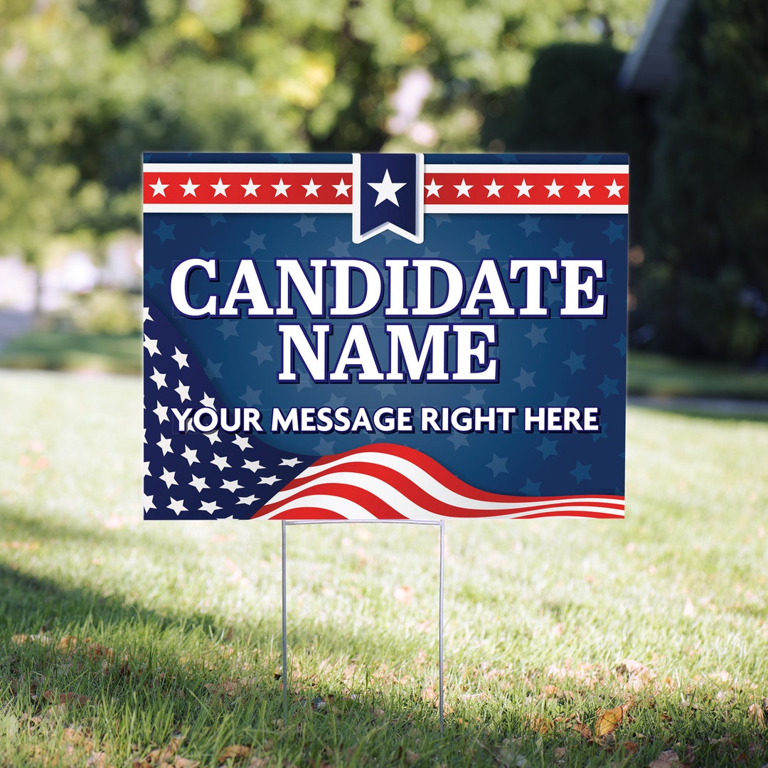 Patriotic Custom Political Lawn Sign, 24 X 18 Printed on Both Sides ...