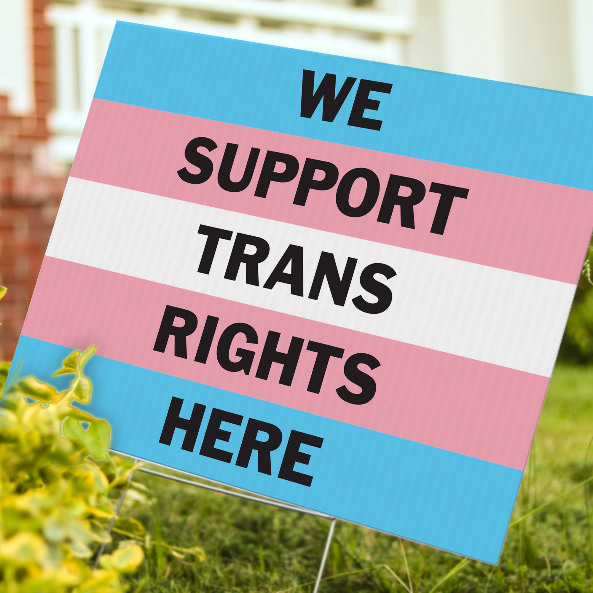 We Support TRANS RIGHTS Here 24 x 18 Lawn Sign | Etsy