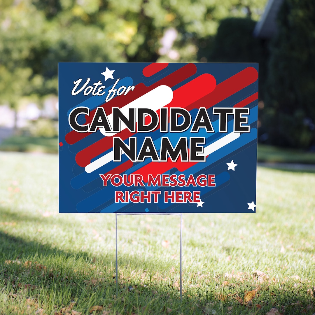 CUSTOM POLITICAL Lawn Sign - 24 X 18 - Political Yard Card - Printed on ...