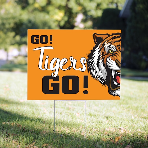 TIGERS SPORTS MASCOT Lawn Sign 18 X 24 School Mascot Yard - Etsy