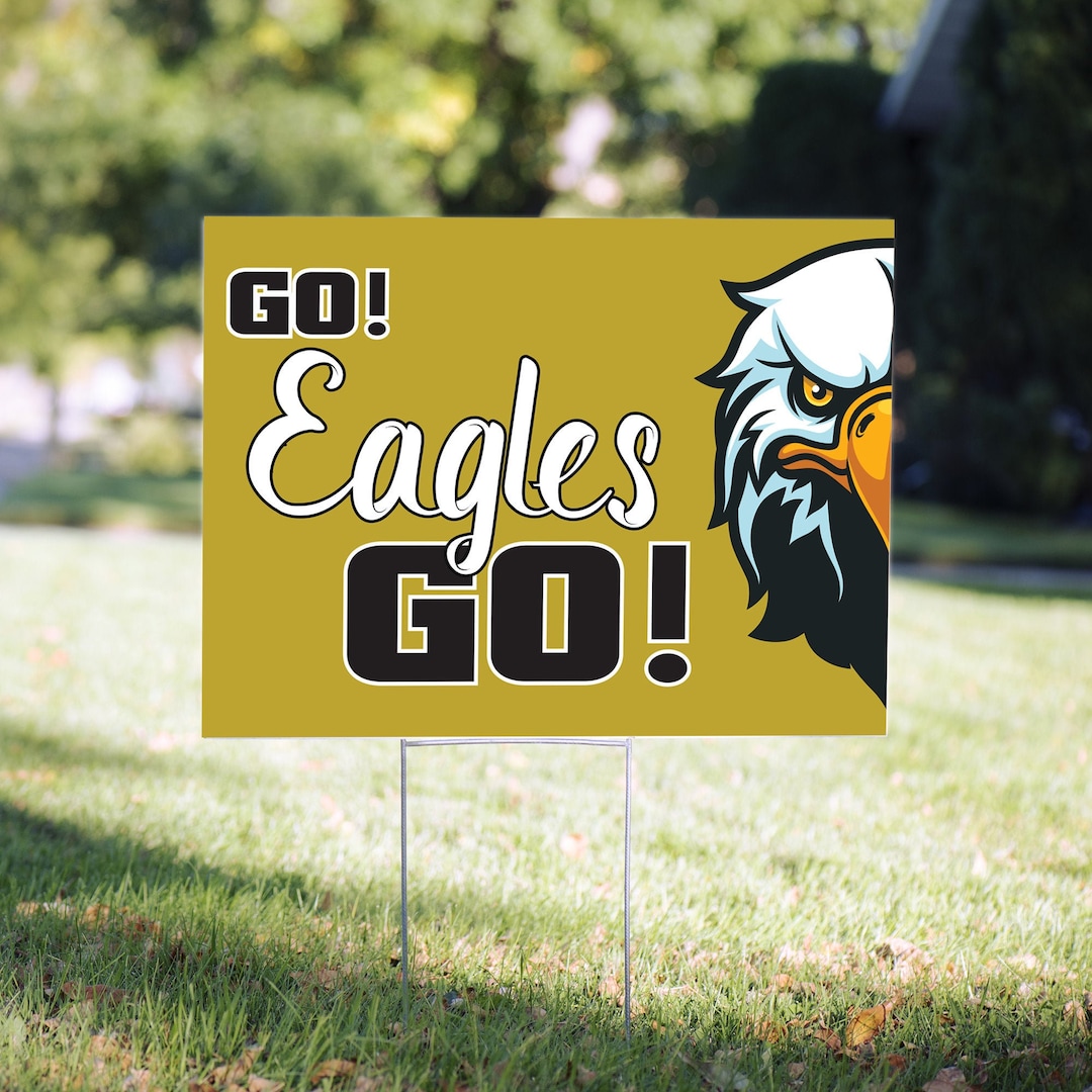 EAGLES SPORTS MASCOT Lawn Sign 18 x 24 School Mascot Yard Card Printed ...
