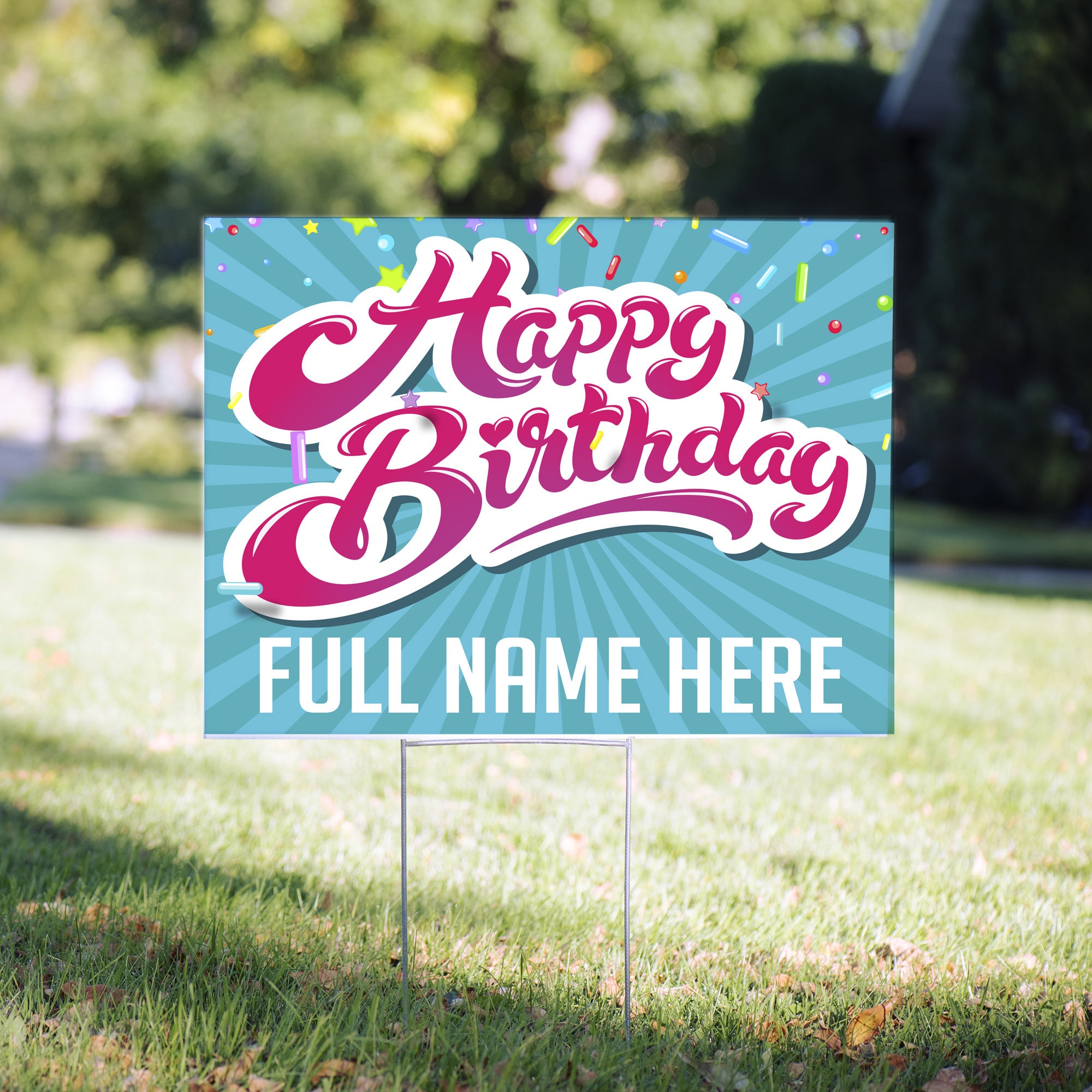 Colorful Custom Happy Birthday Sign Lawn Sign 18 x 24 | Etsy