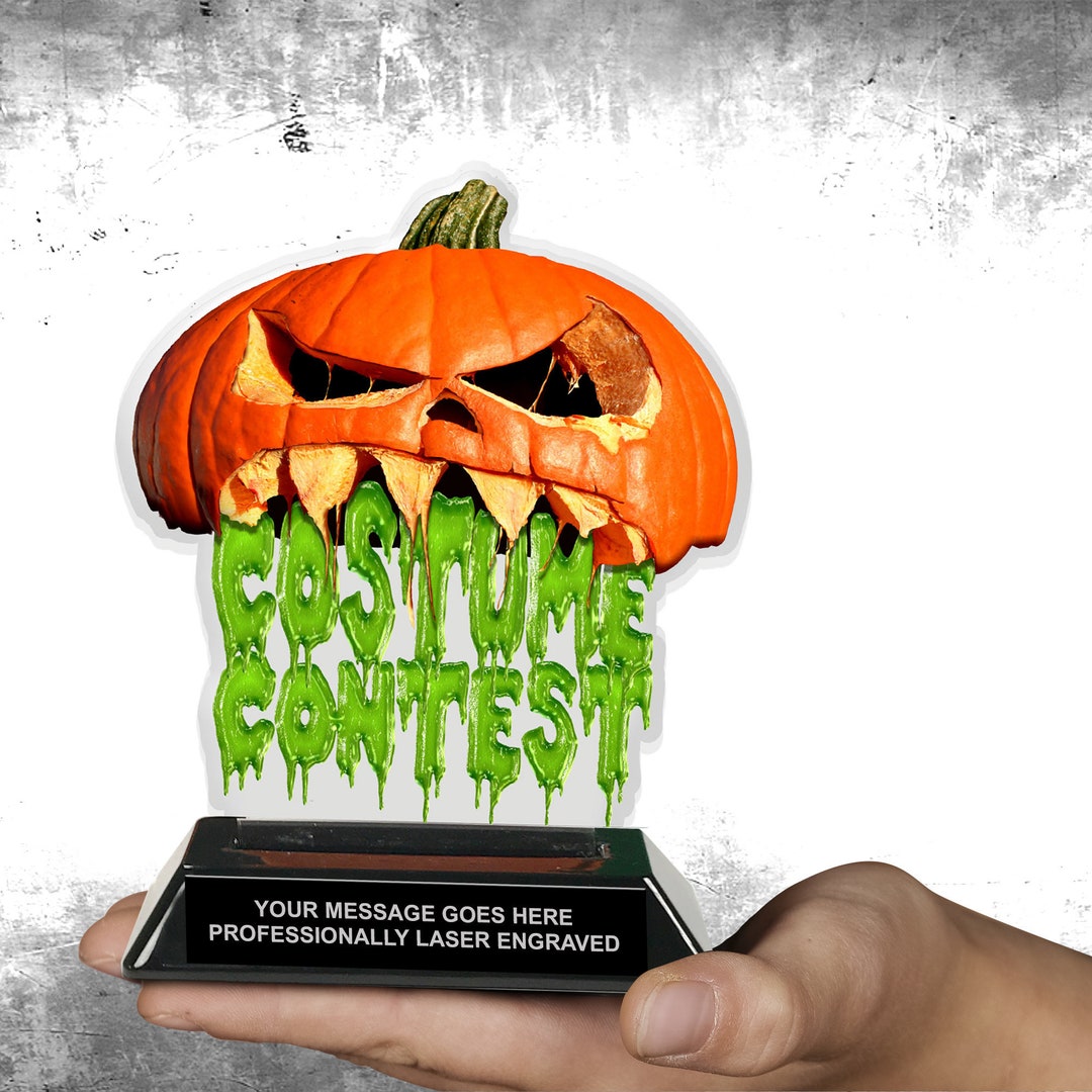Halloween Costume Contest Acrylic Trophy, With Custom Engraved Text ...