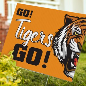 TIGERS SPORTS MASCOT Lawn Sign - 18 X 24 - School Mascot Yard Card ...