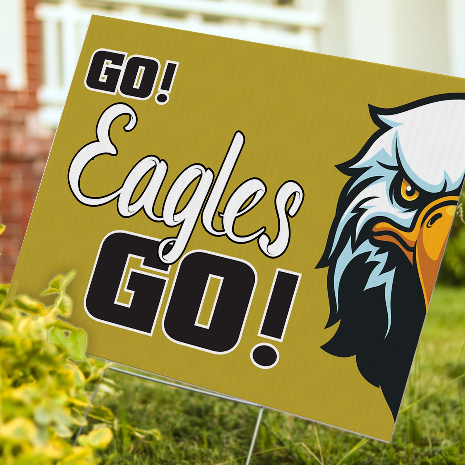 EAGLES SPORTS MASCOT Lawn Sign - 18 X 24 - School Mascot Yard Card ...