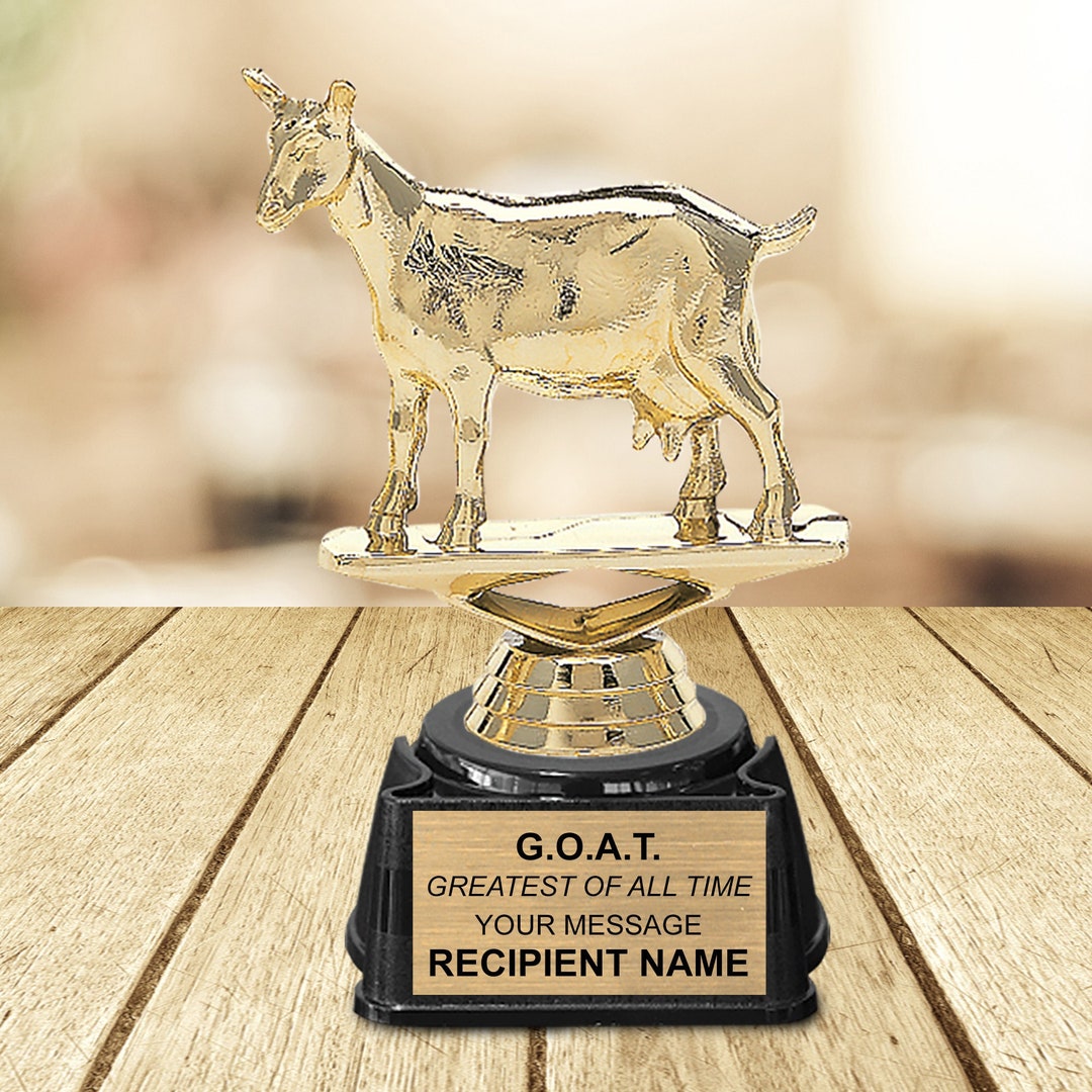 G.O.A.T. Greatest of All Time Trophy, With 4 Lines of Custom Engraved ...