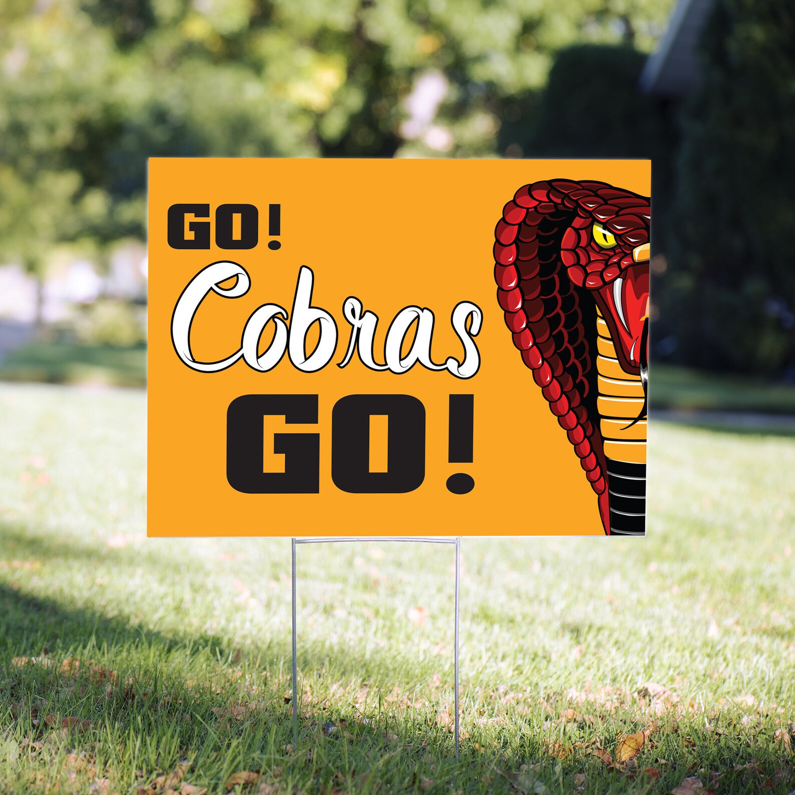 COBRA SPORTS MASCOT Lawn Sign - 18 X 24 - School Mascot Yard Card ...