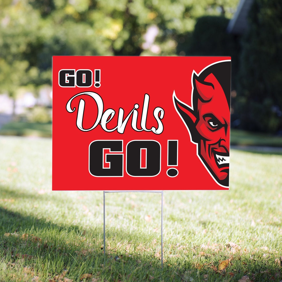 DEVILS SPORTS MASCOT Lawn Sign - 18 X 24 - School Mascot Yard Card ...