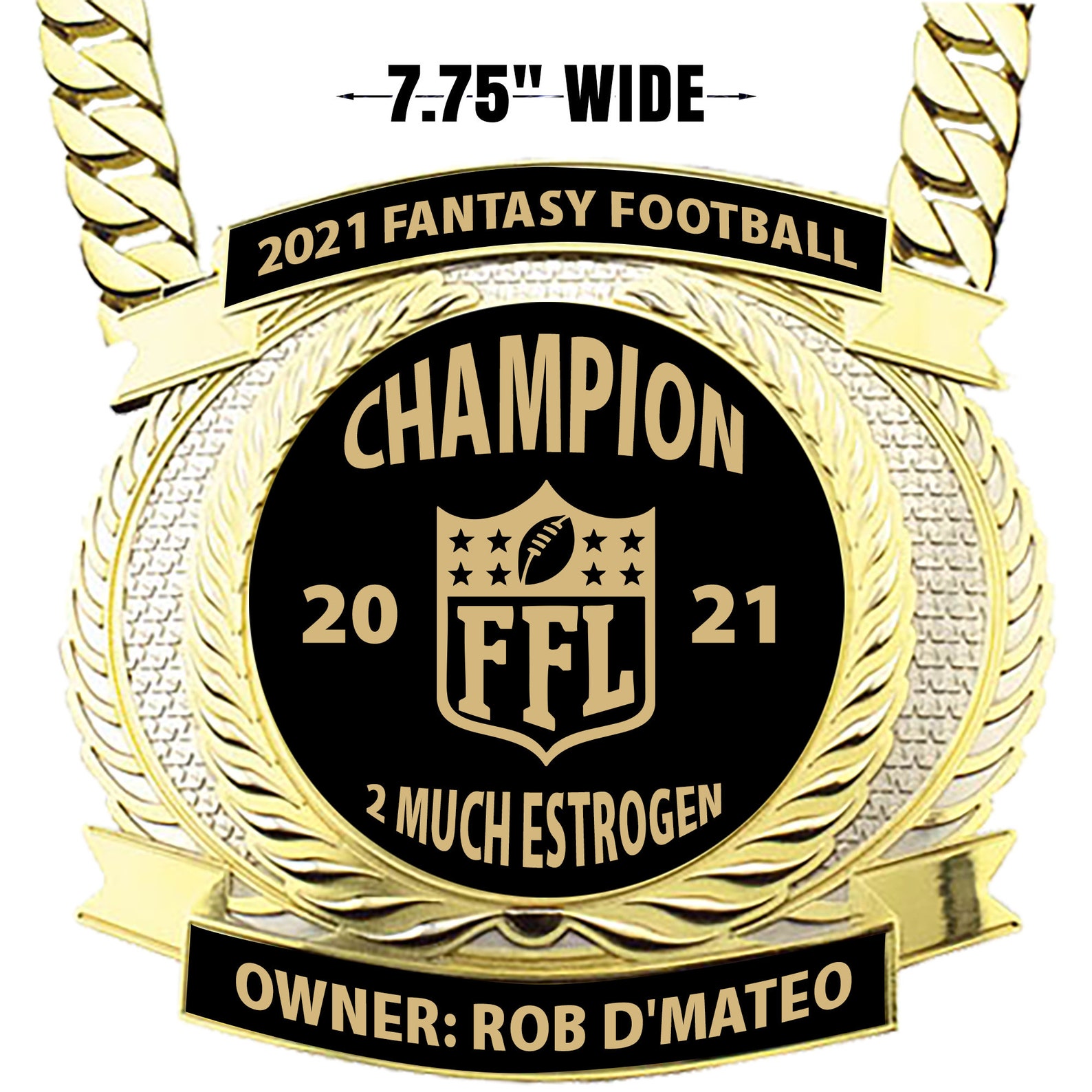 Fantasy Football Turnover Chain, Champ Chain, Personalizable Award, FFL ...