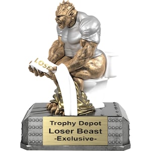 Loser Trophy, Custom Engraved Text, Last Place, - Beast, Monster ...