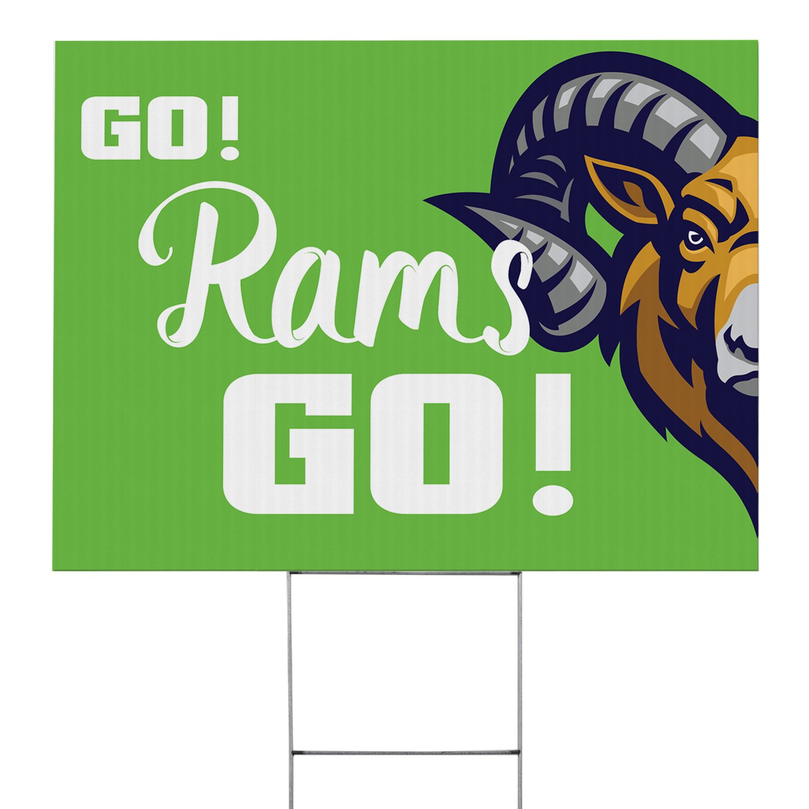 RAMS SPORTS MASCOT Lawn Sign - 18 X 24 - School Mascot Yard Card ...