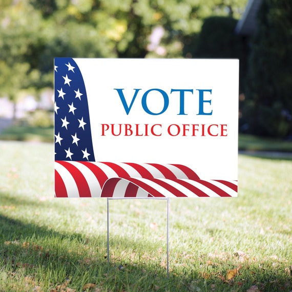 Waving Flag CUSTOM Political Lawn Sign 24 X 18 Political | Etsy