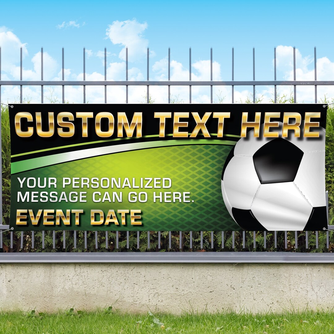 Personalized 13 Oz Soccer Vinyl Banner, Available in Many Sizes, Soccer ...