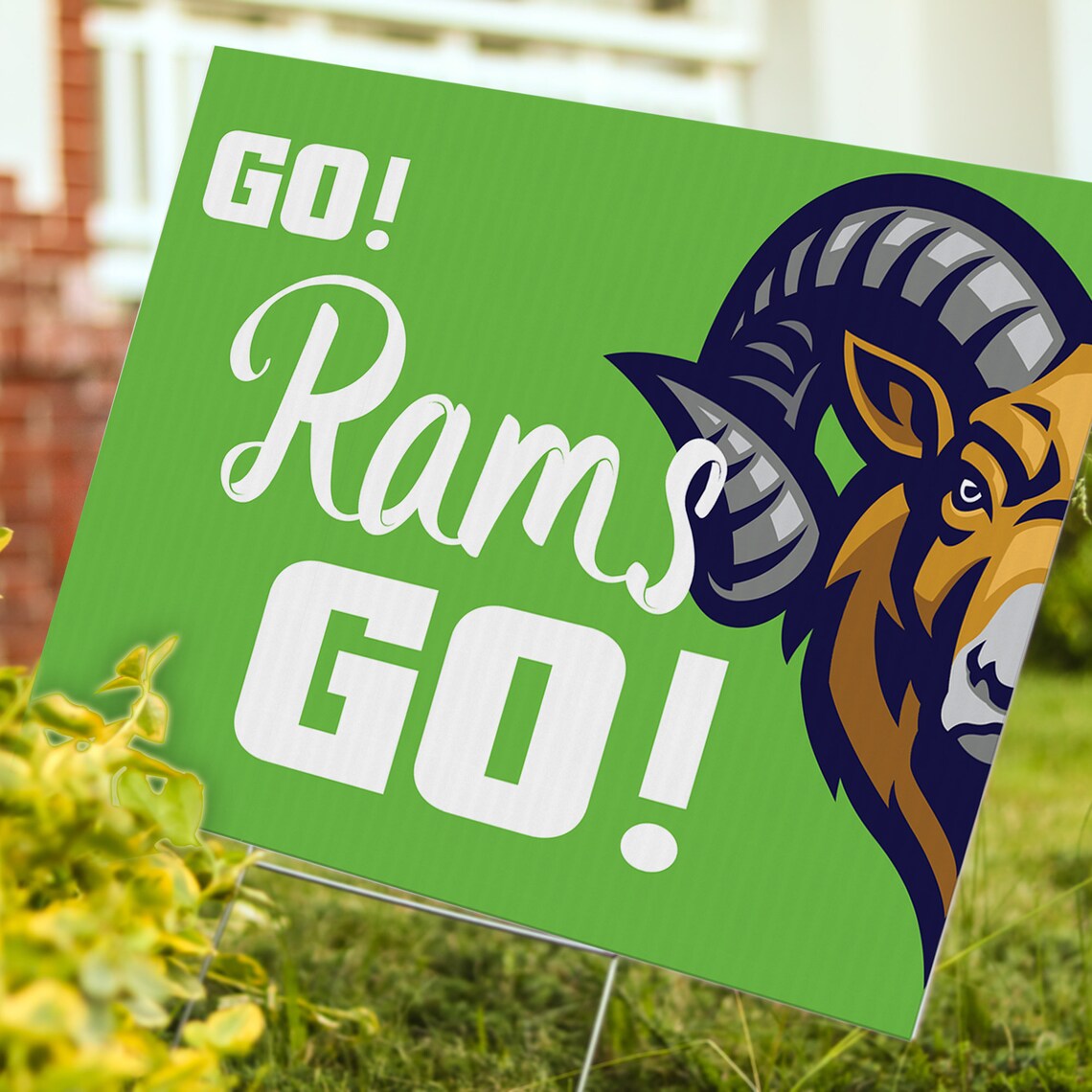 RAMS SPORTS MASCOT Lawn Sign 18 X 24 School Mascot Yard - Etsy