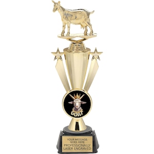 13” G.O.A.T. Trophy W/ Custom Engraving - Funny Goat Award, “greatest ...