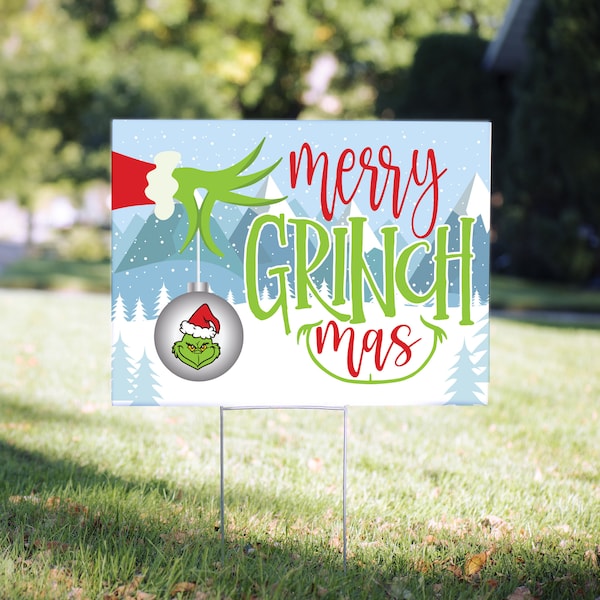 Merry Grinchmas Yard Sign - Etsy