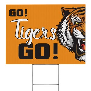 TIGERS SPORTS MASCOT Lawn Sign - 18 X 24 - School Mascot Yard Card ...